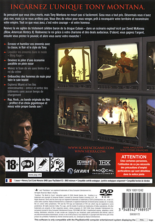 Jeux Vidéo Scarface PlayStation 2 (PS2) d'occasion
