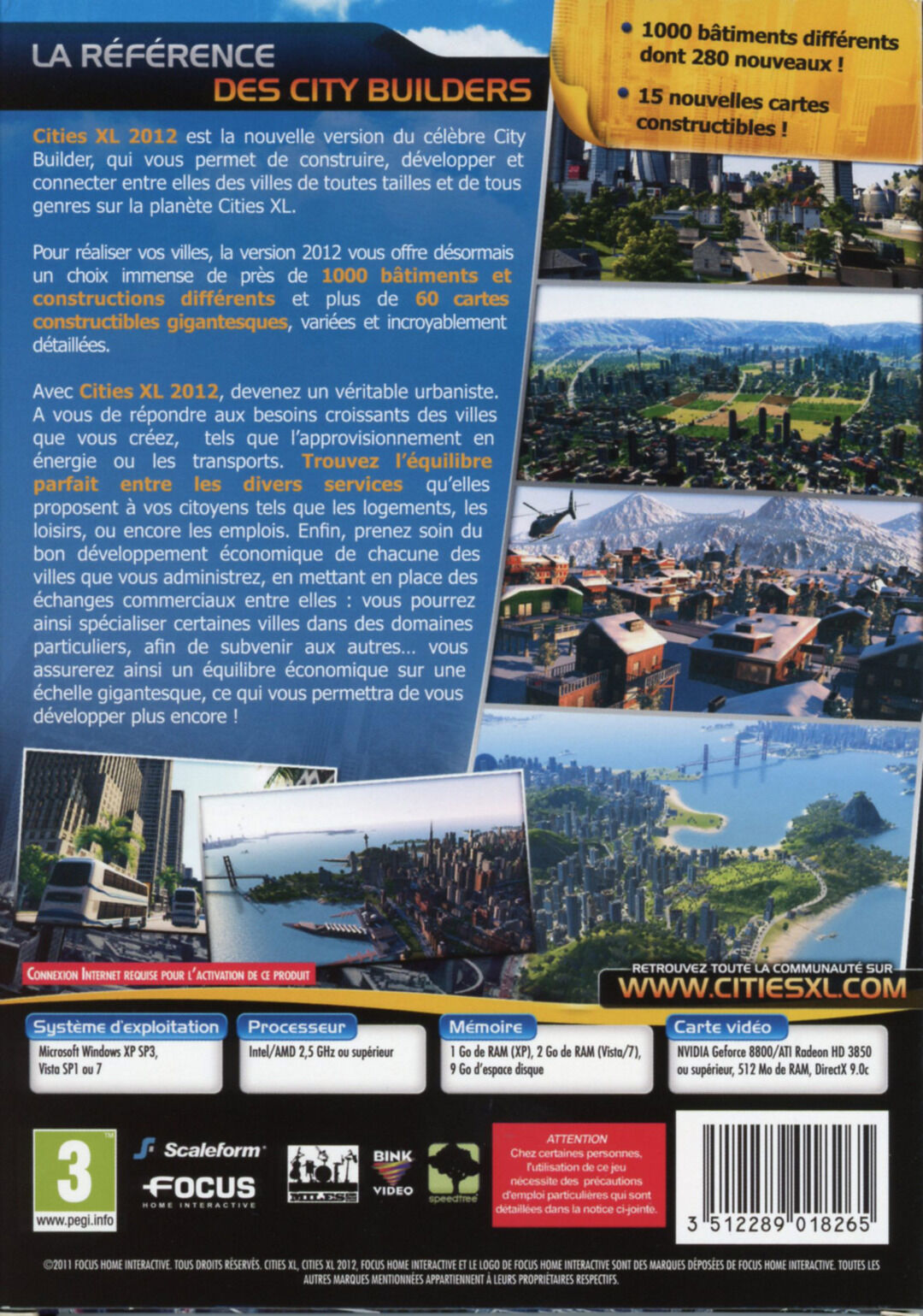 Jeux Vidéo Cities XL 2012 Jeux PC d'occasion